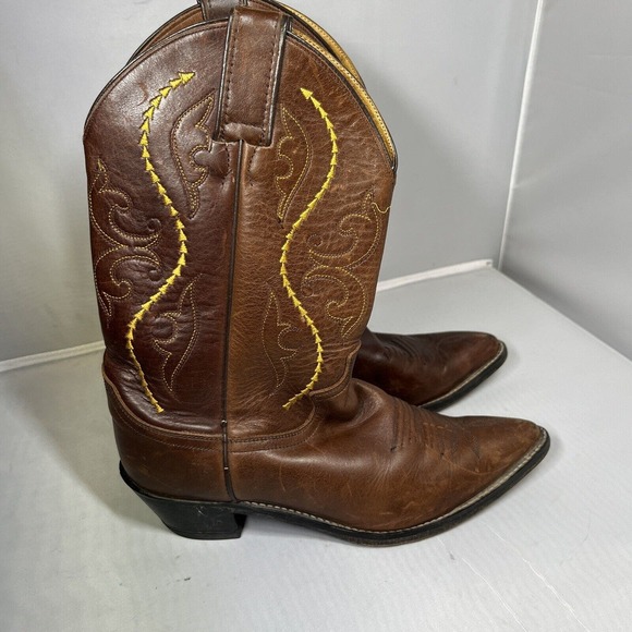 Justin Boots | Shoes | Justin Cowgirl Western Coffee Saltillo Leather Boots 75 | Poshmark